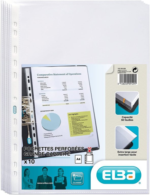 Pochettes Perforées Extra-Larges Elba | 55pens