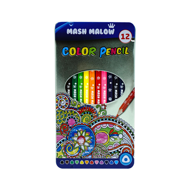 Boite de 12 Crayons De Couleur Métal Mash Malow | 55pens
